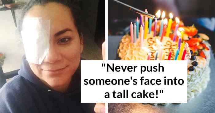 Woman Almost Went Blind After Being Smash Birthday Cake In The Face