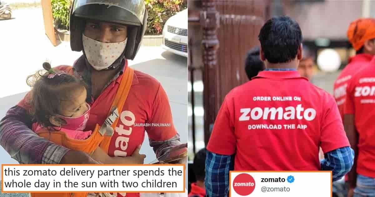 Zomato-Delivery-Boy-Carrying-His-Kids - THE EMERGING INDIA