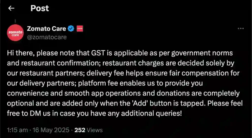Zomato Responds And Explains Why It Charged ₹143 For A ₹57 Cold Drink