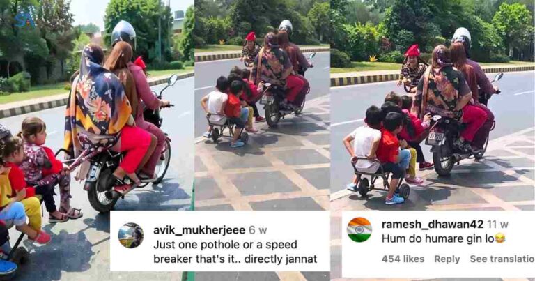 Viral Pakistani Motorcycle Mayhem: Man Hauls Two Wives and Five Kids in ...
